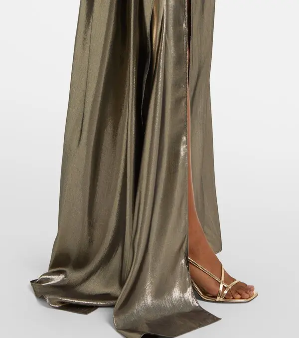 TALLER MARMO Taylor Seventies Silk-blend Lamé Kaftan