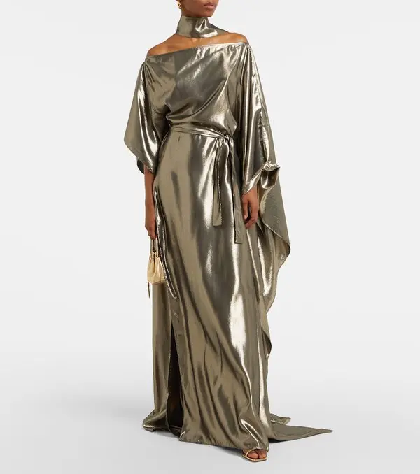 TALLER MARMO Taylor Seventies Silk-blend Lamé Kaftan