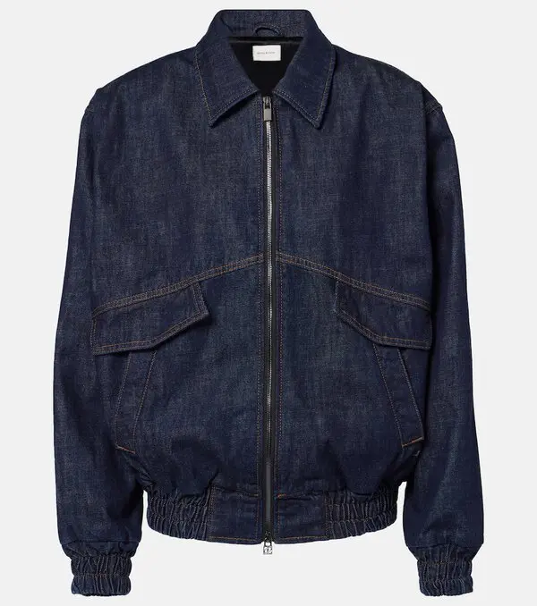 Magda Butrym Oversized Denim Bomber Jacket - Blue