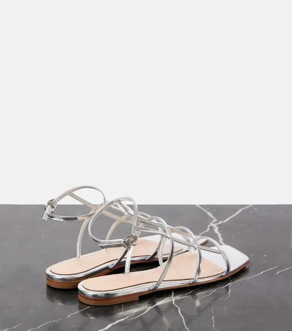 GIANVITO ROSSI Metallic Leather Sandals