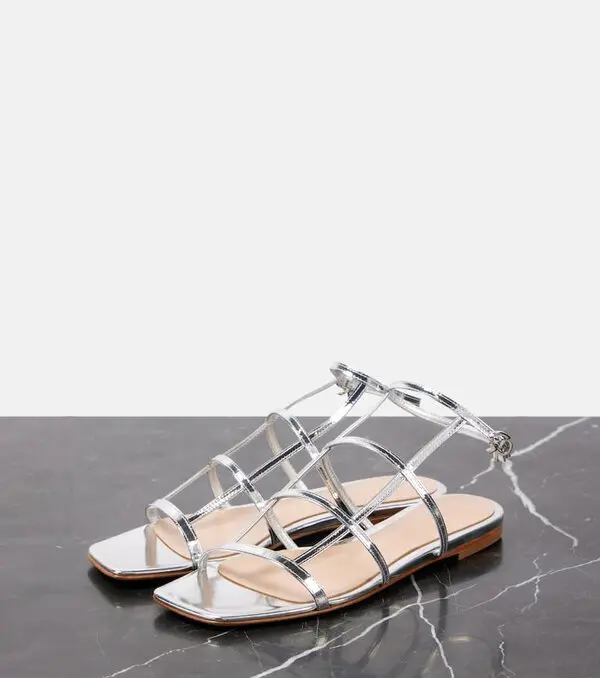 GIANVITO ROSSI Metallic Leather Sandals