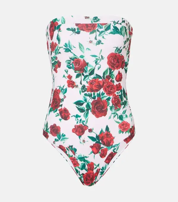 ALEXANDRA MIRO Whitney Floral Belted Swimsuit - White