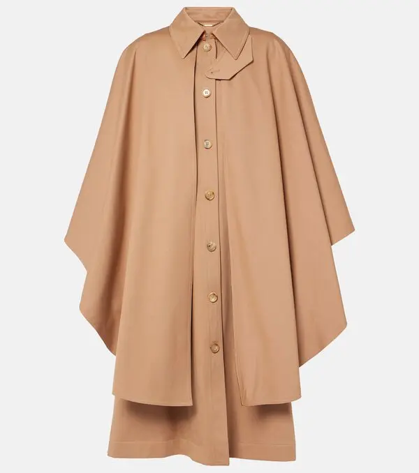 Chloé Cotton Gabardine Cape - Beige