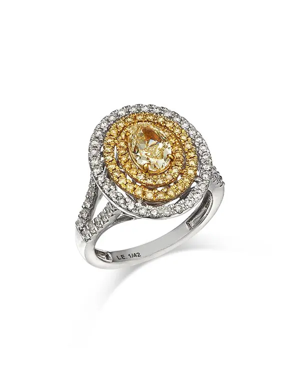 Bloomingdale'S Diamond Halo Ring - Yellow/white