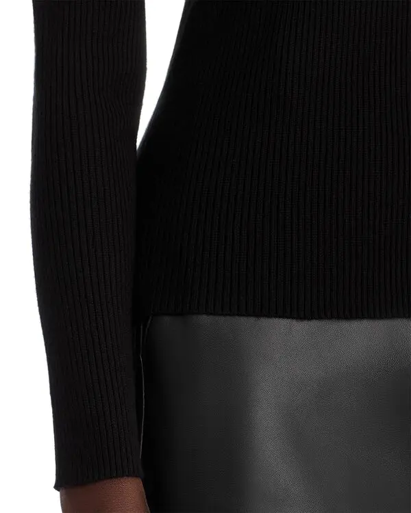 T Tahari Ribbed Pullover Sweater - Black