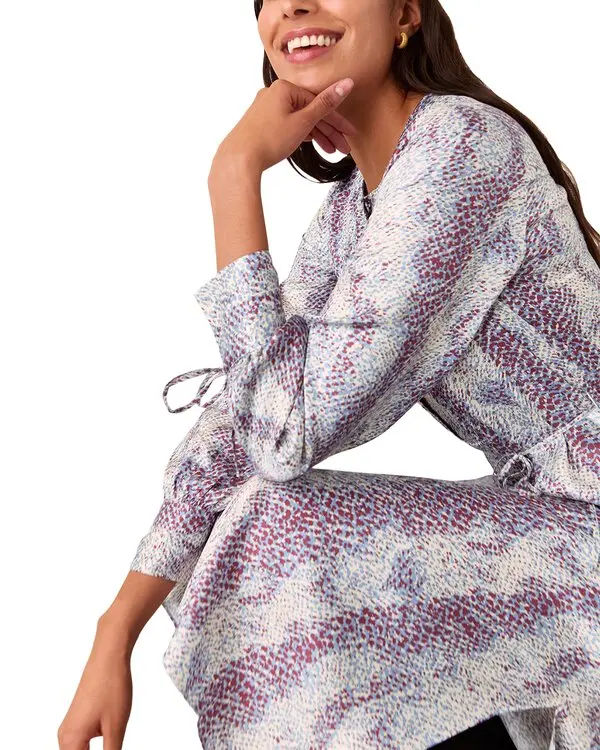 Whistles Mottled Snake Print Midi Dress