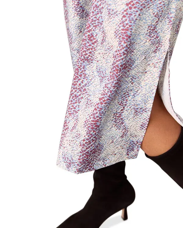 Whistles Mottled Snake Print Midi Dress