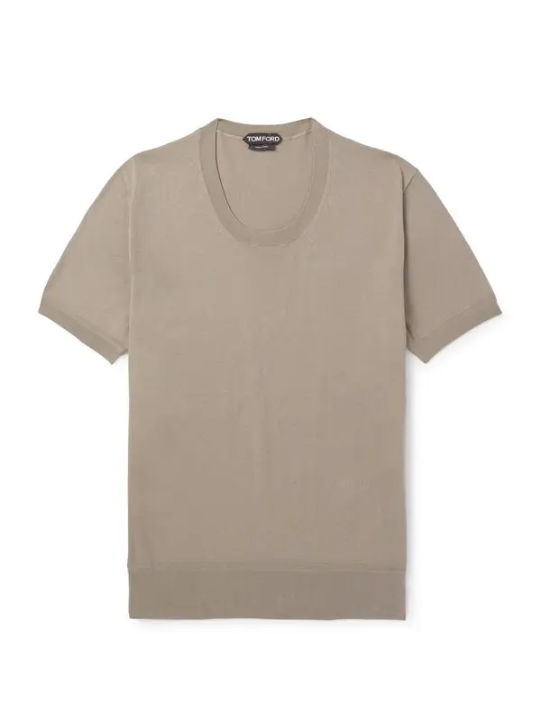 TOM FORD Slim-fit Cotton T-shirt - Neutrals
