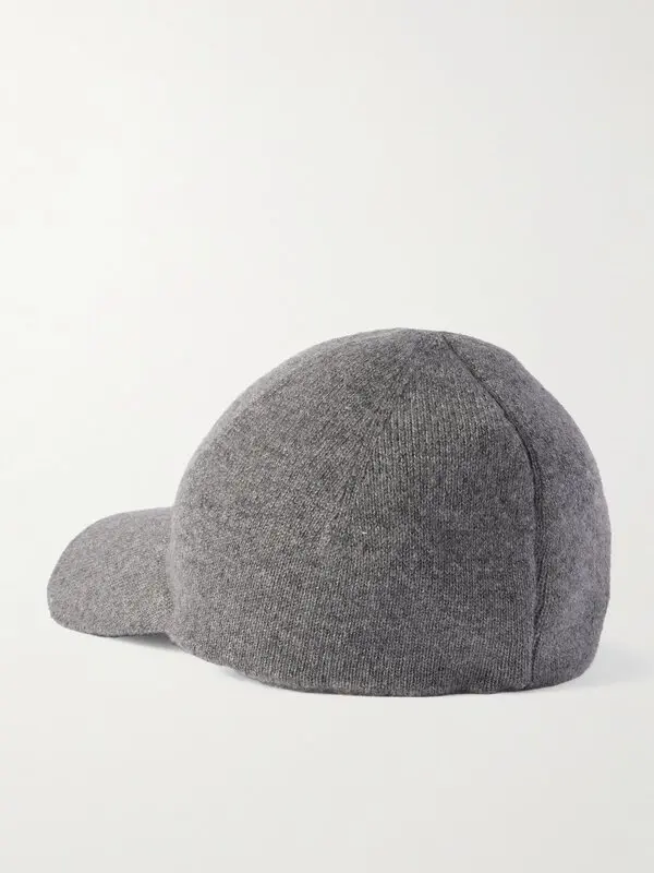 Saint Laurent Logo-embroidered Ribbed Cashmere Baseball Cap