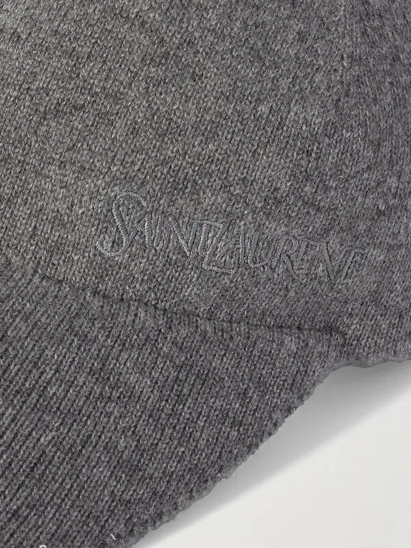 Saint Laurent Logo-embroidered Ribbed Cashmere Baseball Cap