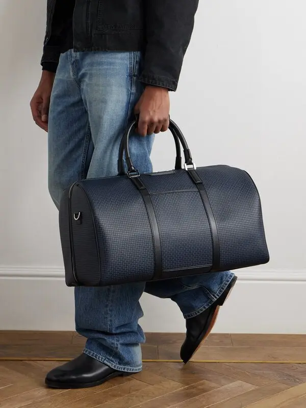 SERAPIAN Leather-trimmed Monogrammed Stepan Duffle Bag