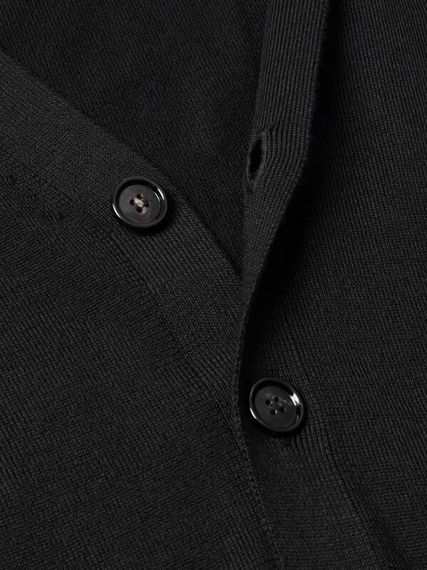 AMI Paris Slim-fit Logo-embroidered Merino Wool Cardigan