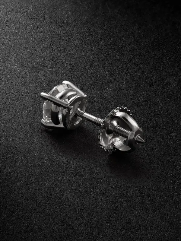 ALEX MOSS 14k White Gold Diamond Single Stud Earring