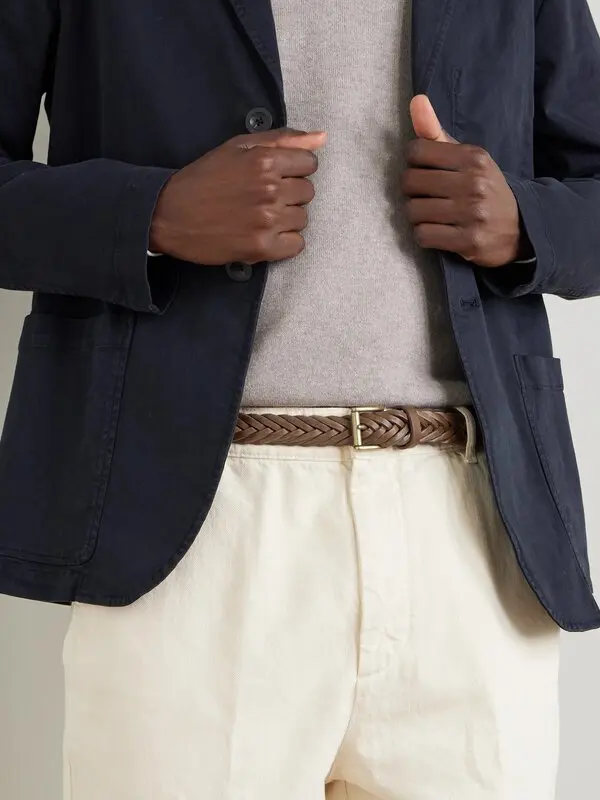 Anderson's 2.5cm Woven Leather Belt