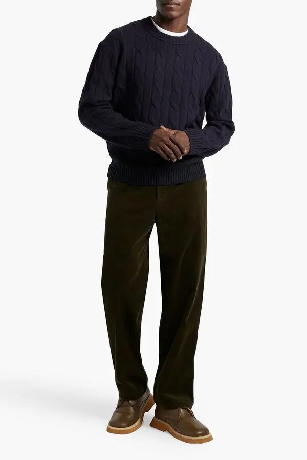 FRAME Cable-knit Cashmere Sweater - Navy