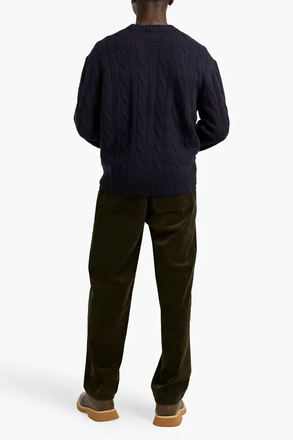 FRAME Cable-knit Cashmere Sweater - Navy