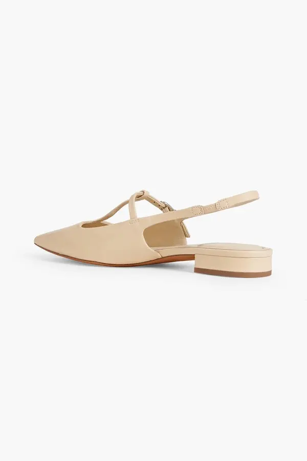 Vince Leather Slingback Flats - Beige