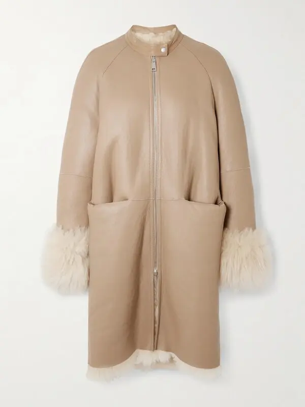 TOTEME Avalan Reversible Shearling Longline Coat - Brown