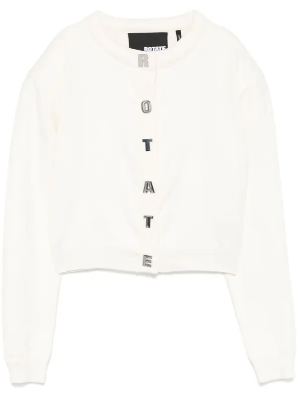 ROTATE BY BIRGER CHRISTENSEN Lettering Button Cardigan - White