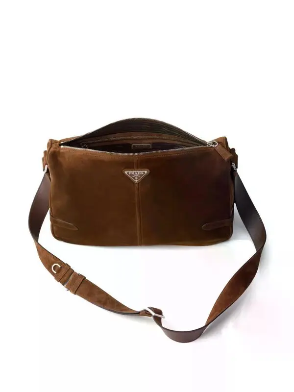 Prada Suede Shoulder Bag - Brown