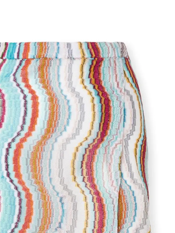 Missoni Lamé Wave-motif Mini Skirt - Blue