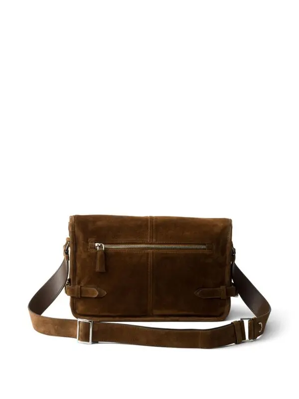 Prada Suede Shoulder Bag - Brown