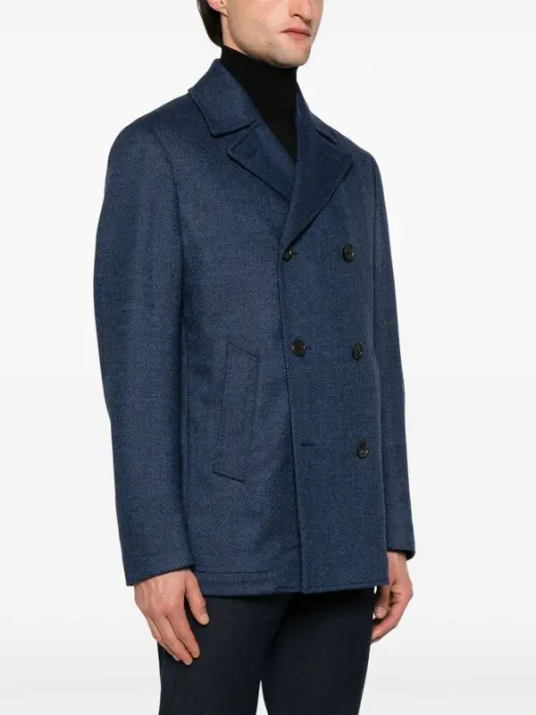 Corneliani Striped Pea Coat