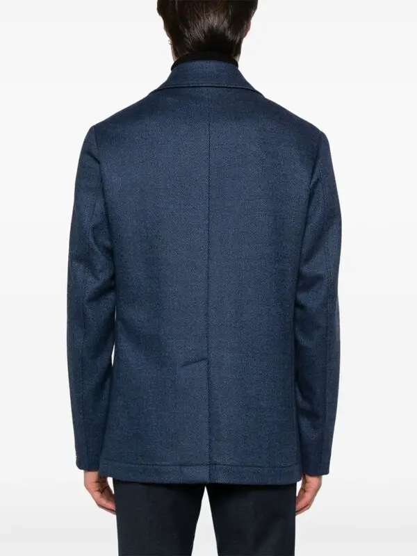 Corneliani Striped Pea Coat
