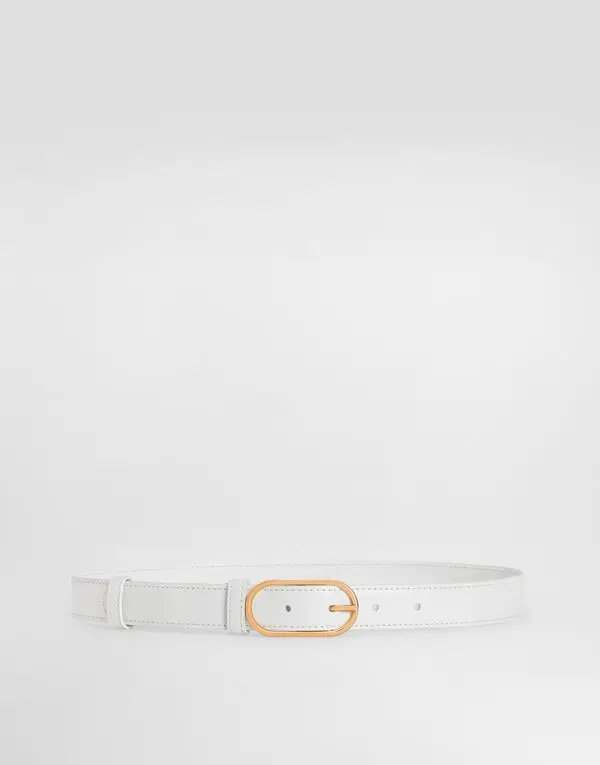 Dolce & Gabbana Calfskin Belt - White