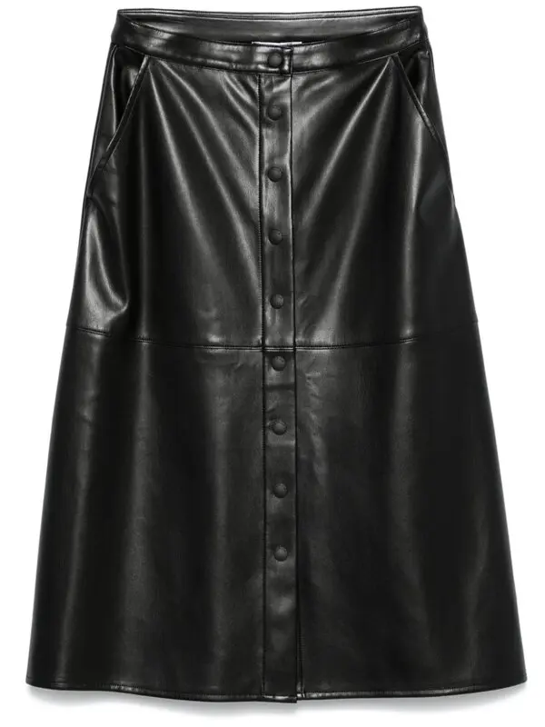 Patrizia Pepe Faux-leather Midi Skirt