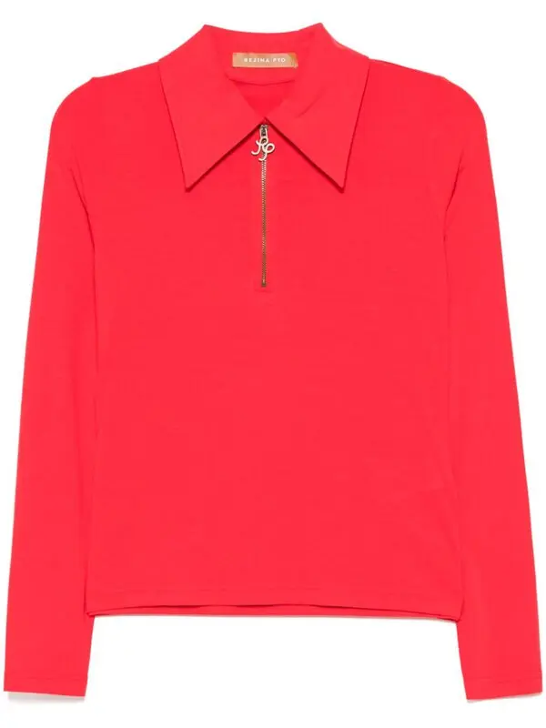 REJINA PYO Jasmine Polo Top - Red
