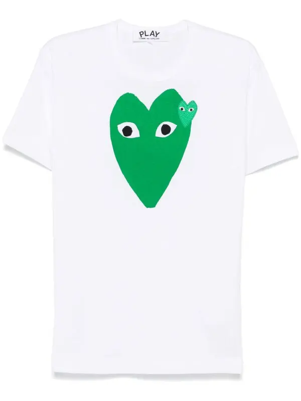 Play Comme Des Garcon Heart Print T-shirt - White
