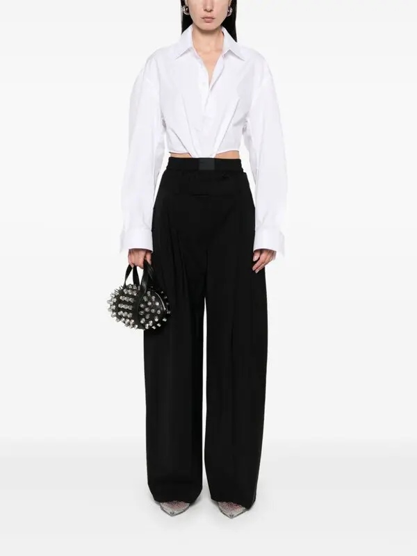 Alexander Wang Boxer-detailed Wide-leg Trousers