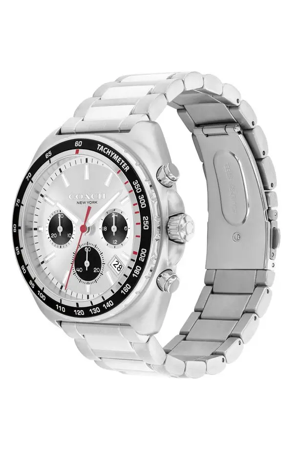 Coach Charter Chronograph Bracelet Watch, 44.5mm - Silver  display picture 3