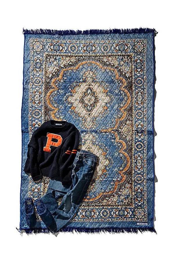 PUEBCO Indian Festival Rug - Blue Pattern/motif
