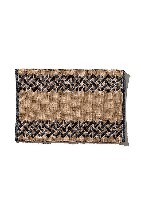 PUEBCO Tile Patterned Jute Mat - Khaki