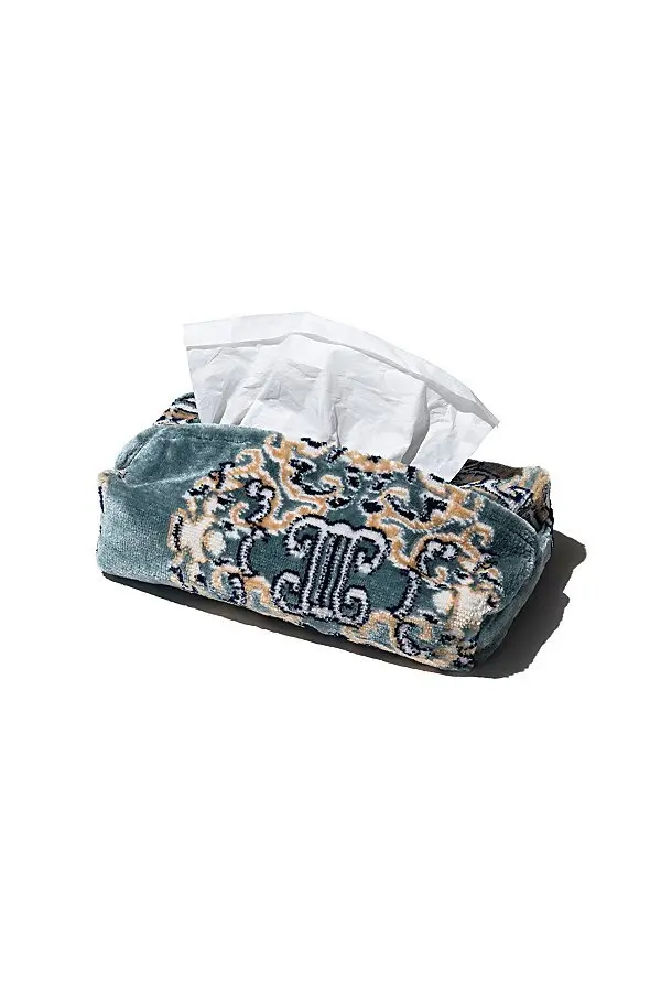 PUEBCO Rug Fabric Tissue Case - Blue - Light