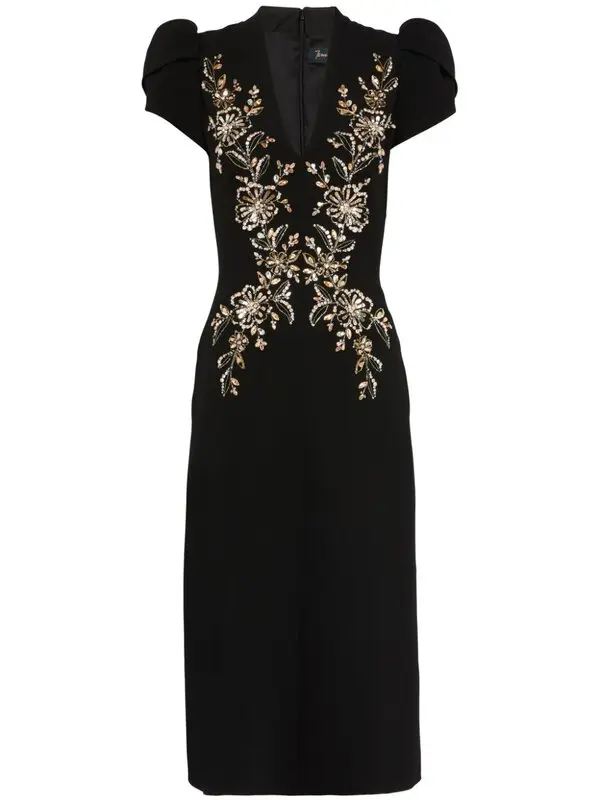 Jenny Packham Freya Midi Dress - Black