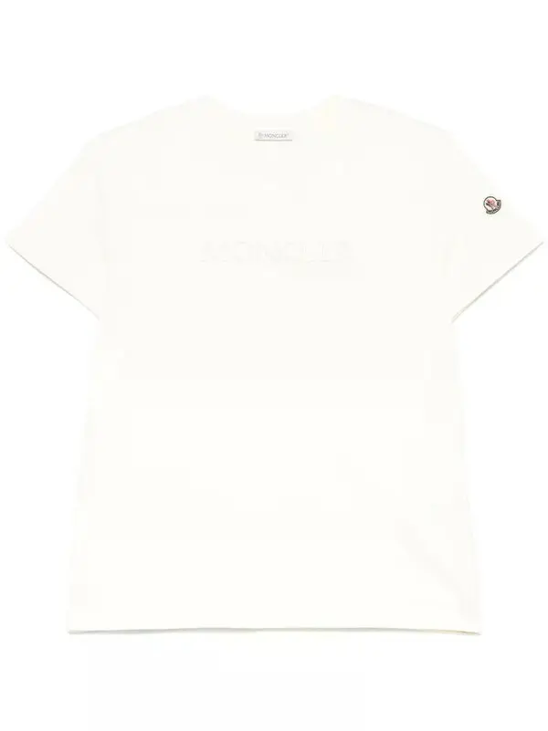 Moncler Logo-embroidered T-shirt - Neutrals