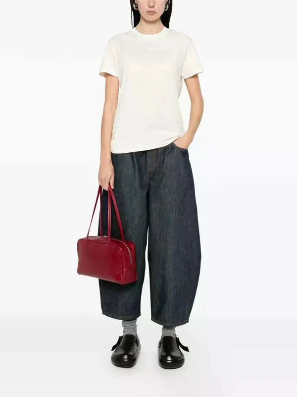 Moncler Logo-embroidered T-shirt - Neutrals