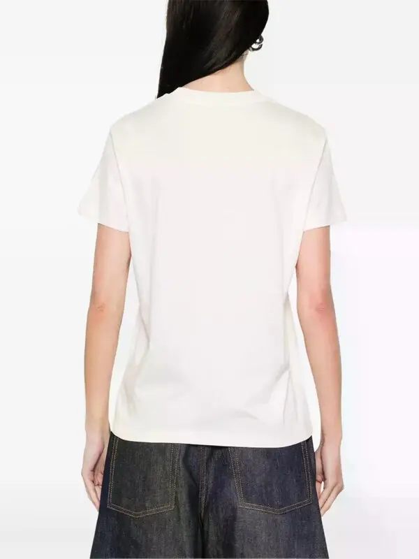 Moncler Logo-embroidered T-shirt - Neutrals