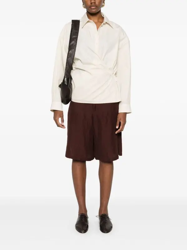 LEMAIRE Straight-collar Twisted Shirt - Neutrals