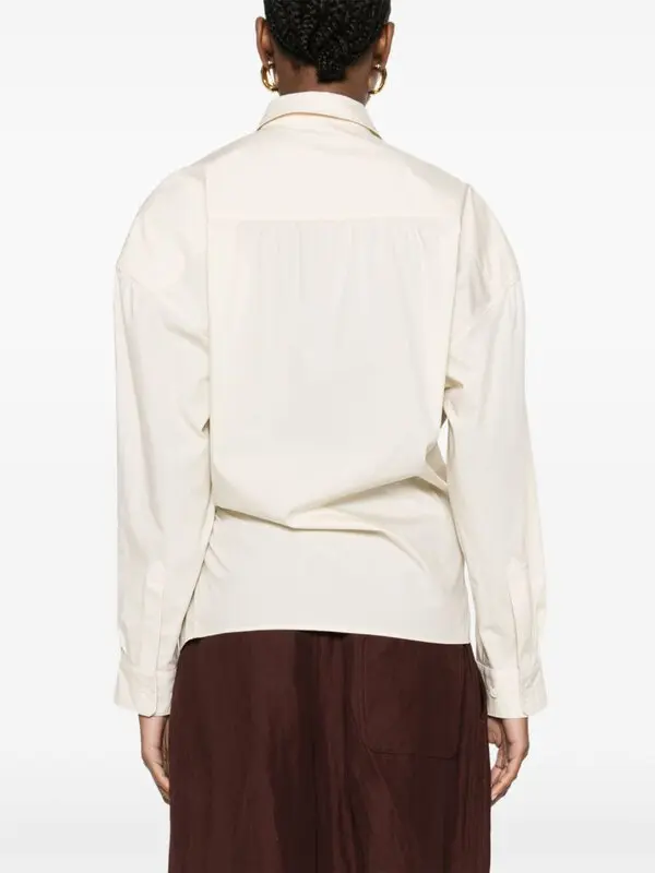 LEMAIRE Straight-collar Twisted Shirt - Neutrals