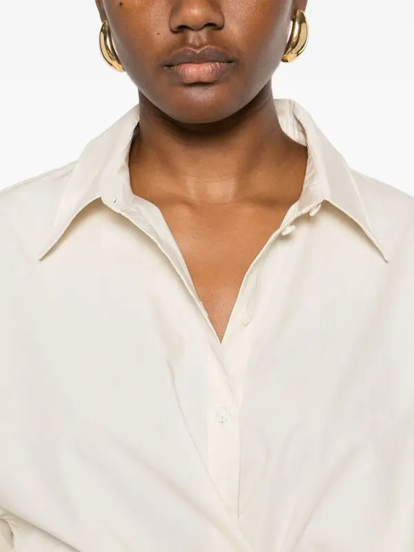 LEMAIRE Straight-collar Twisted Shirt - Neutrals