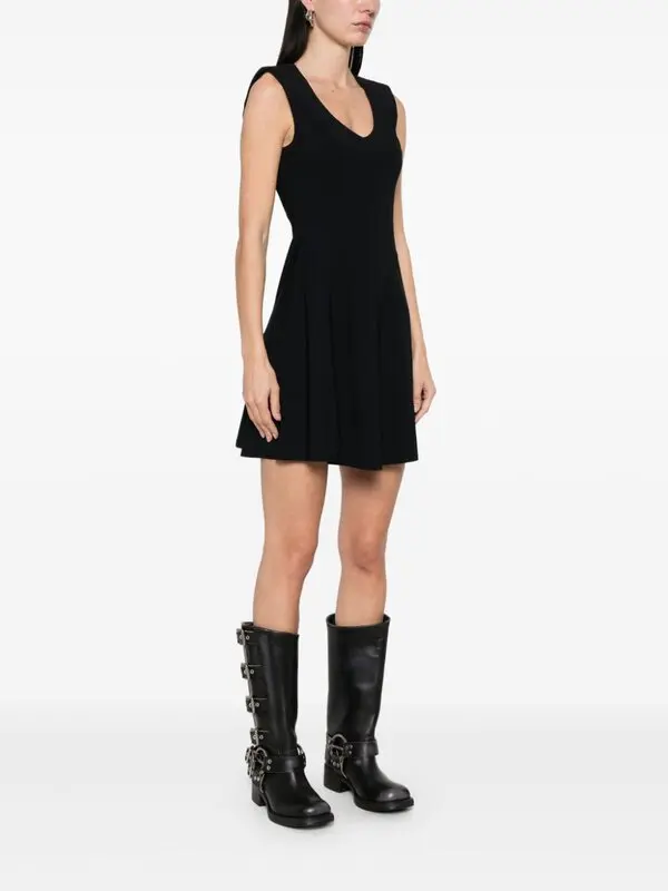 Patrizia Pepe Flared Mini Dress - Black