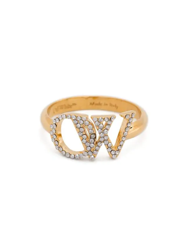Off-White Rhinestone-embellished Ring