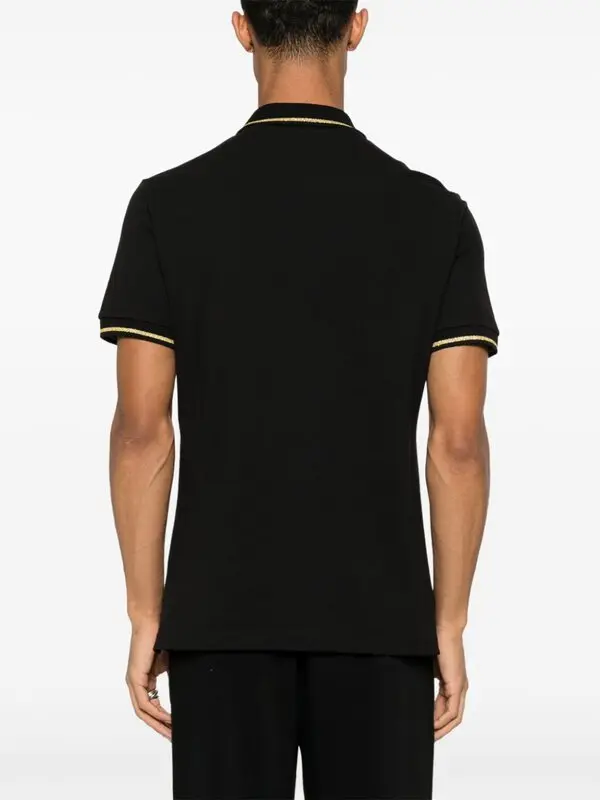 Versace Logo-embroidered Polo Shirt - Black