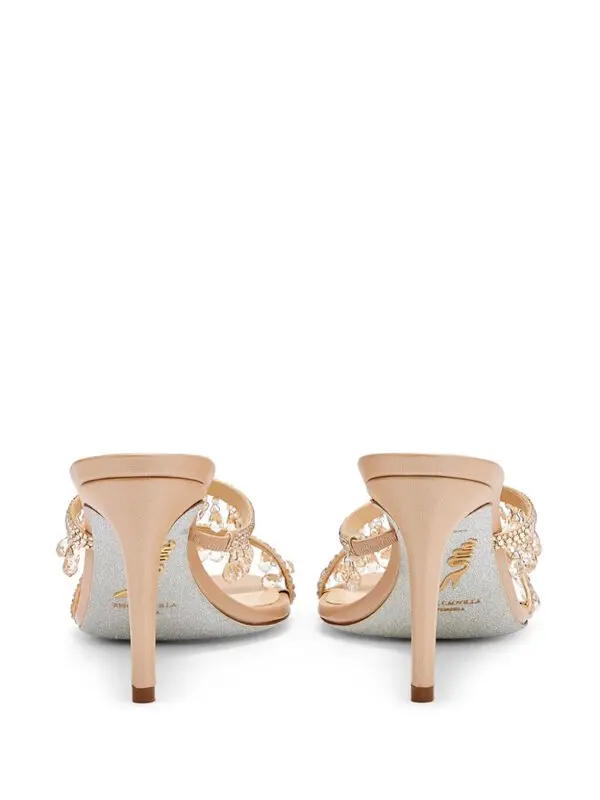 Rene Caovilla 80mm Chandelier Mules - Neutrals
