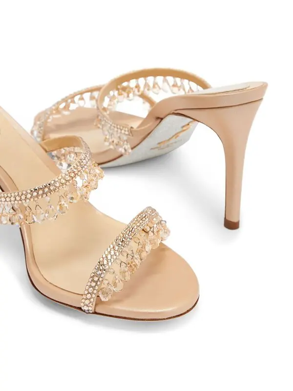 Rene Caovilla 80mm Chandelier Mules - Neutrals