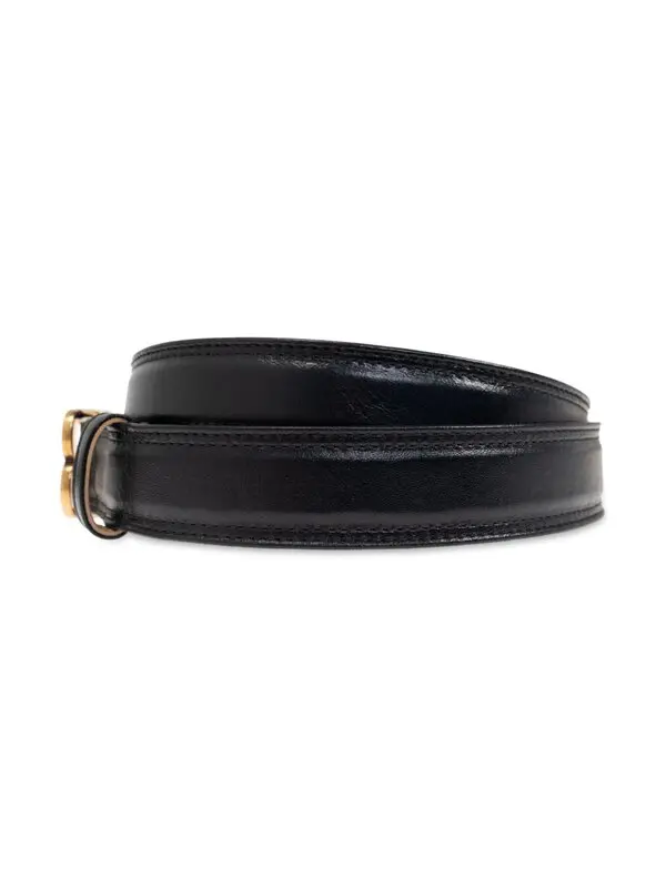 Balenciaga Bb Leather Belt - Black